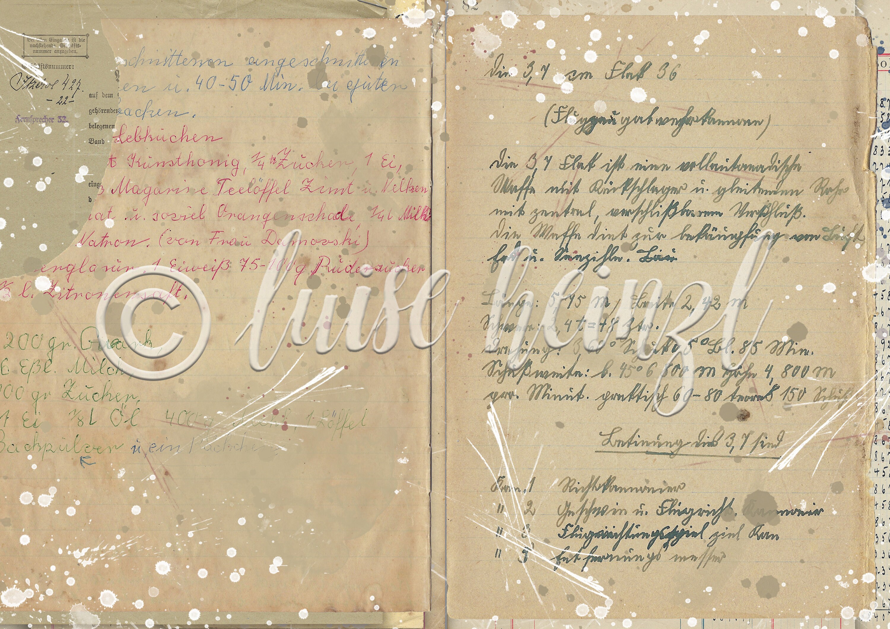 Ledger Paper Journal Backgrounds, Digital Printable Paper for Junk ...