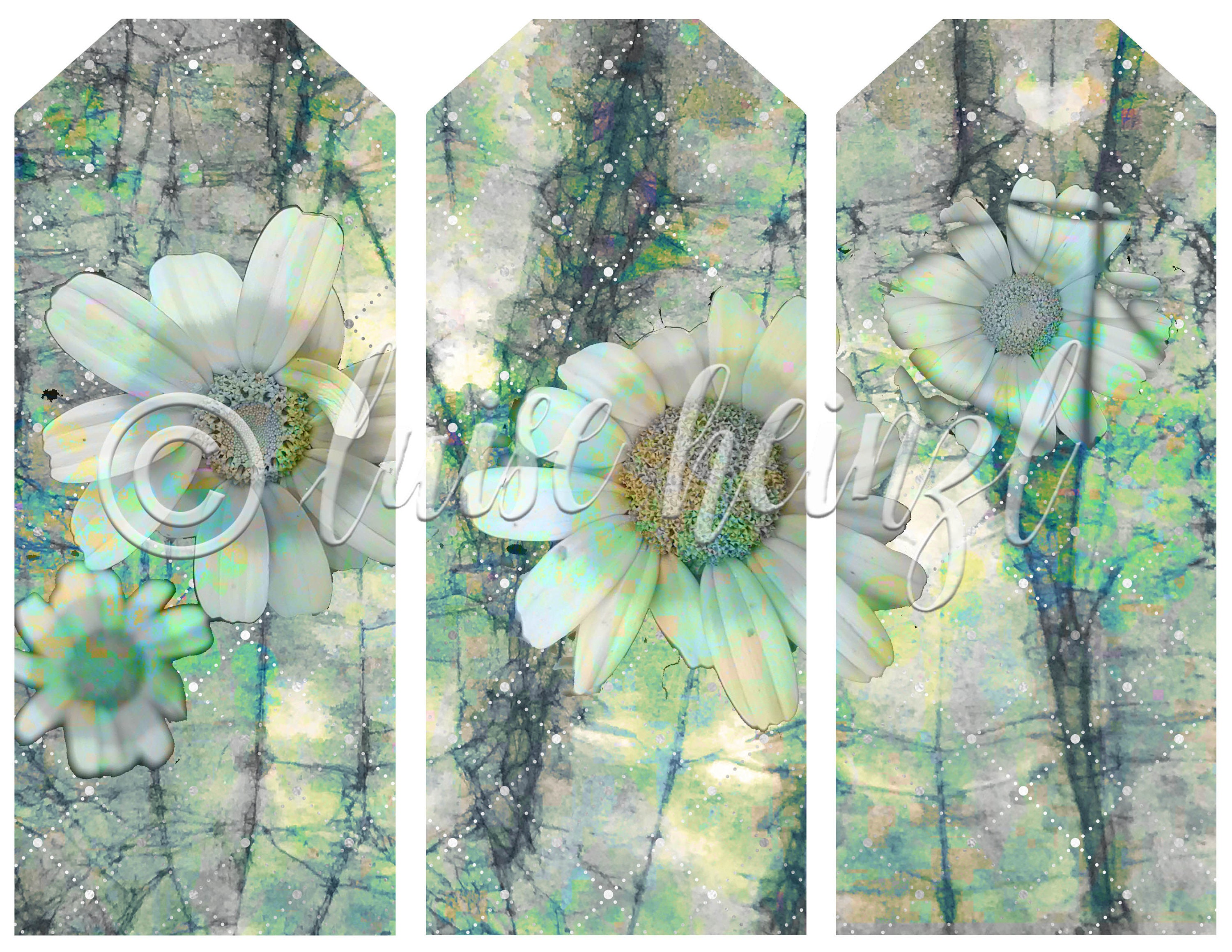 MIXED MEDIA Flower Tags Giant Tags Junk Journal Ephemera | Etsy