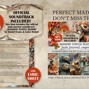 RAGGEDY TURTLE BLOOM Floral Junk Journal Ephemera, Printable Paper ...