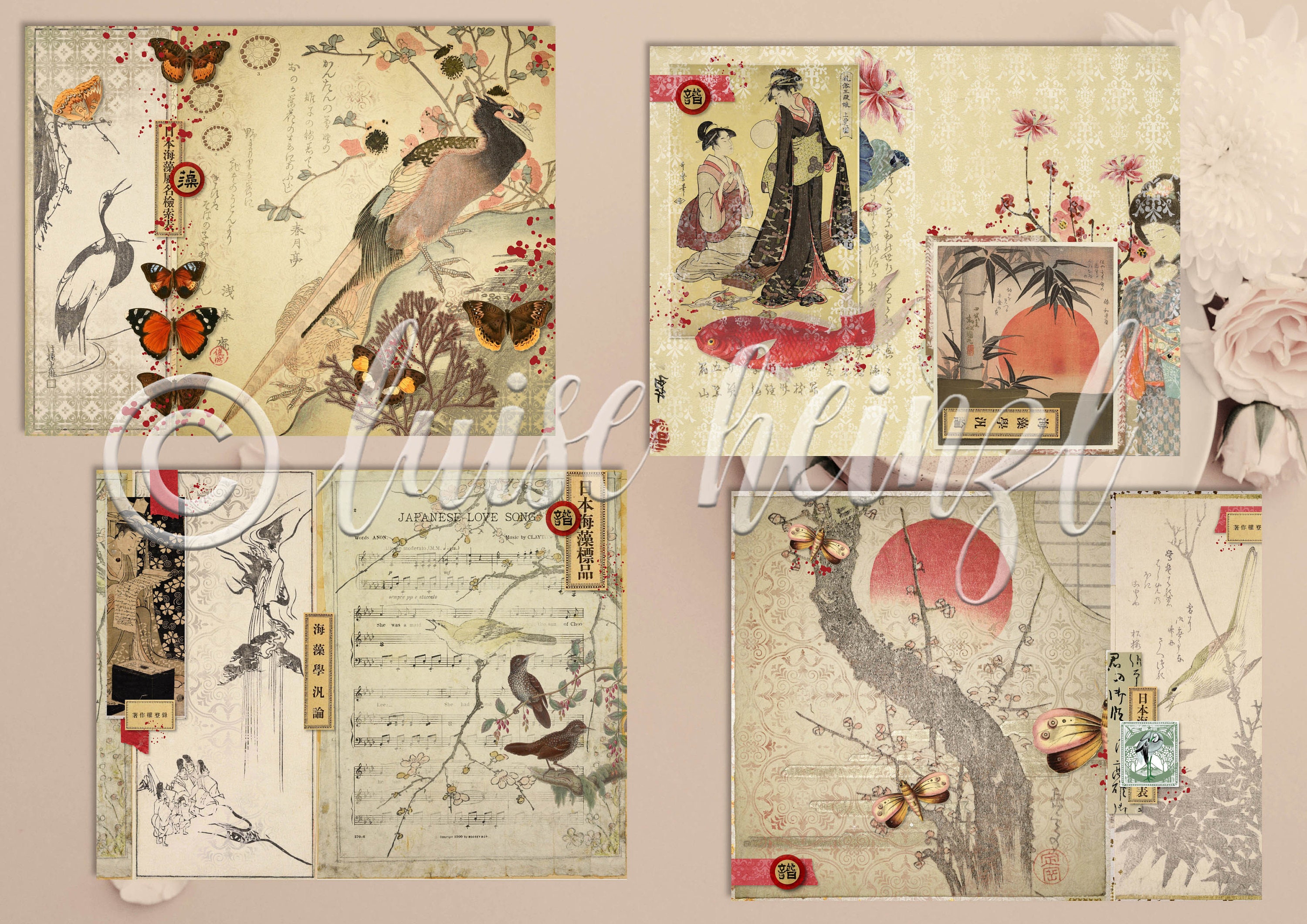 JAPANESE LOVE SONG, Japan Junk Journal Kit, Asia Junk Journal Kit ...