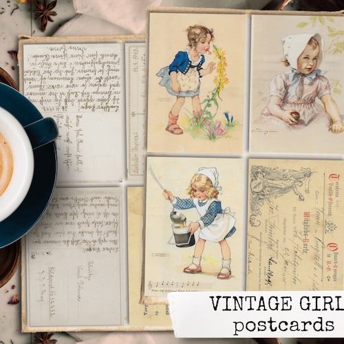 Digital Printable Postcards Postcards Girls Postcards - Etsy