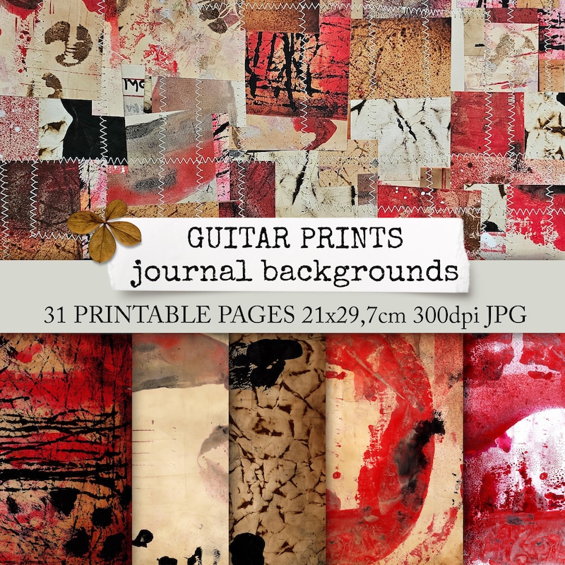 Red Gelli Printed Paper - Etsy