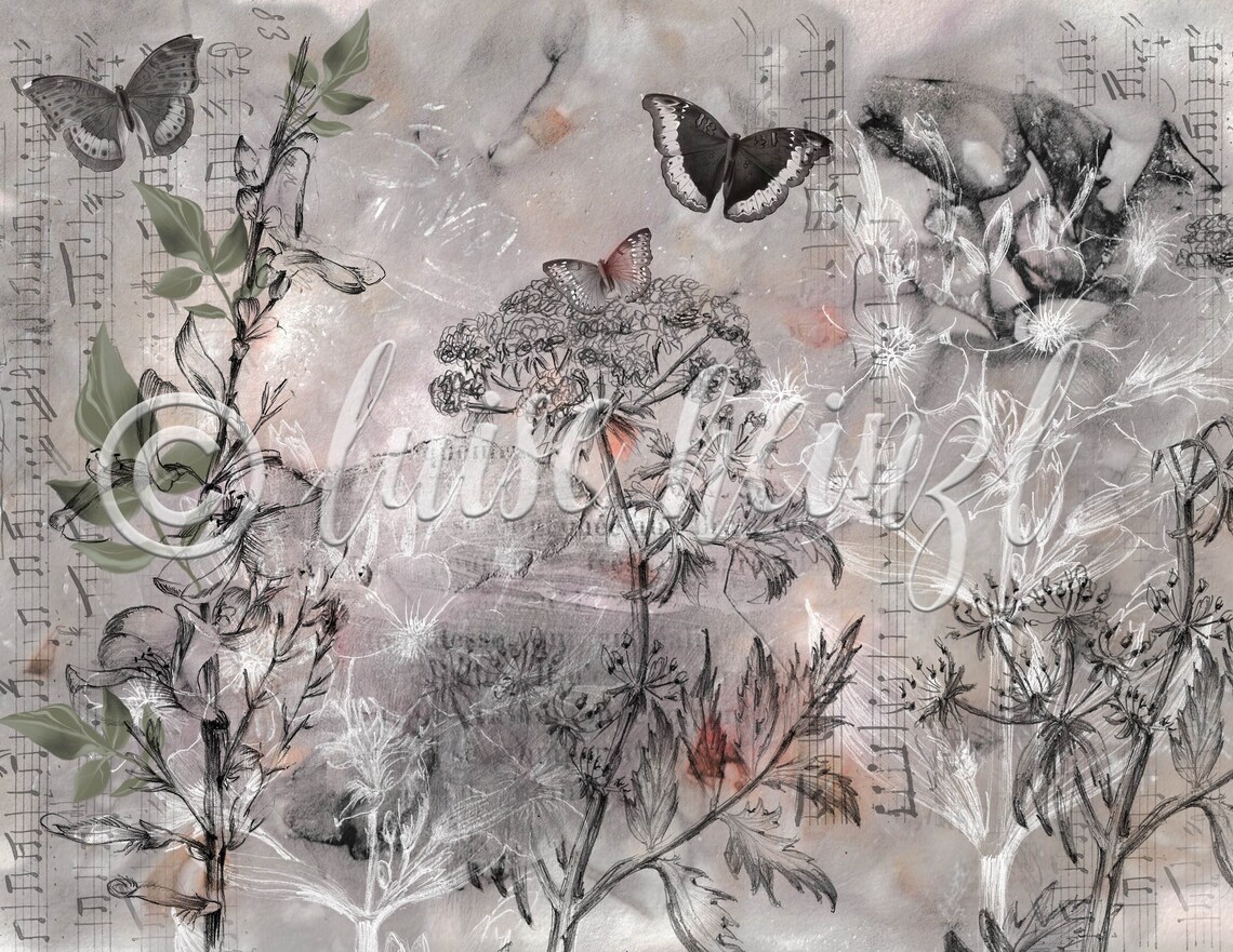 Junk Journal Background Pages, Cute Woodland, Woodland Watercolor ...