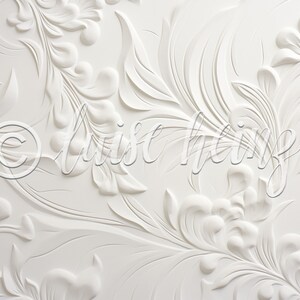 WHITE EMBOSSED Junk Journal Backgrounds, Embossed Neutral White Elegant ...