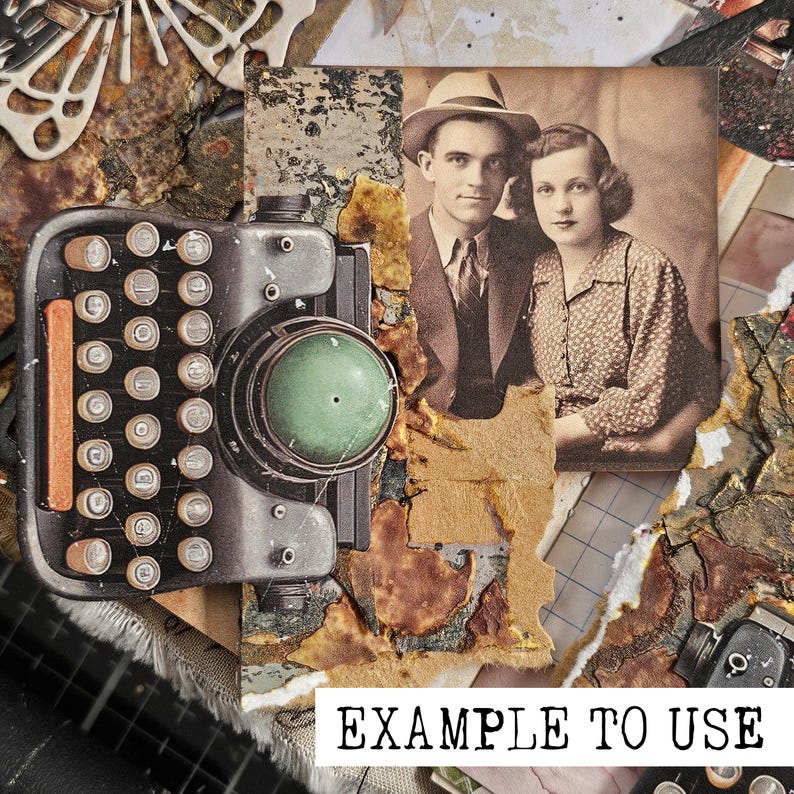 TYPEWRITER Ephemera Pack, Typewriter & Butterflies Fussy Cut Images ...