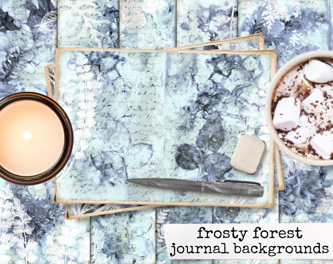 Winter Forest Digital Printable Background Pages, Digital Journal Pages ...