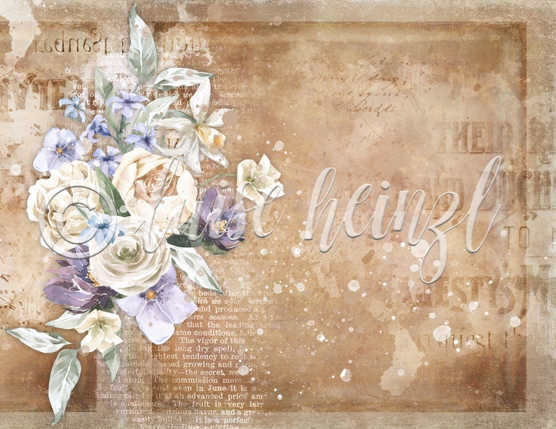 COZY GARDEN Journal Backgrounds Vintage Watercolour Flower - Etsy