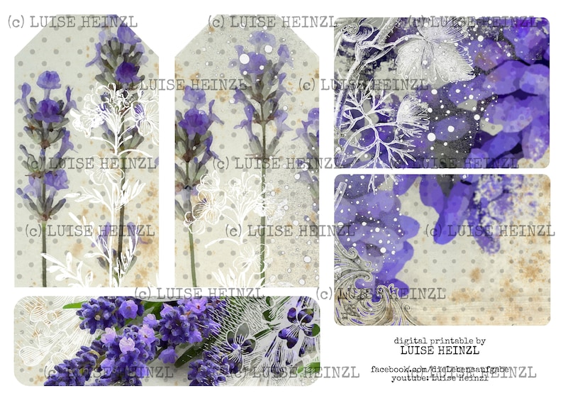 Lavender Junk Journal Kit, Printable Journal Kit, Digital Collage ...