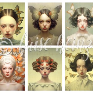 FLUTTER ephema pack, Frauen & Schmetterlinge junk journal ephemera ...