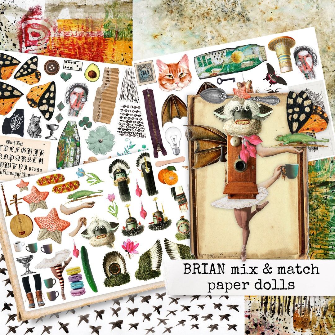 Paper Dolls BRIAN Digital Printable Collage Sheets for Junk Journal ...