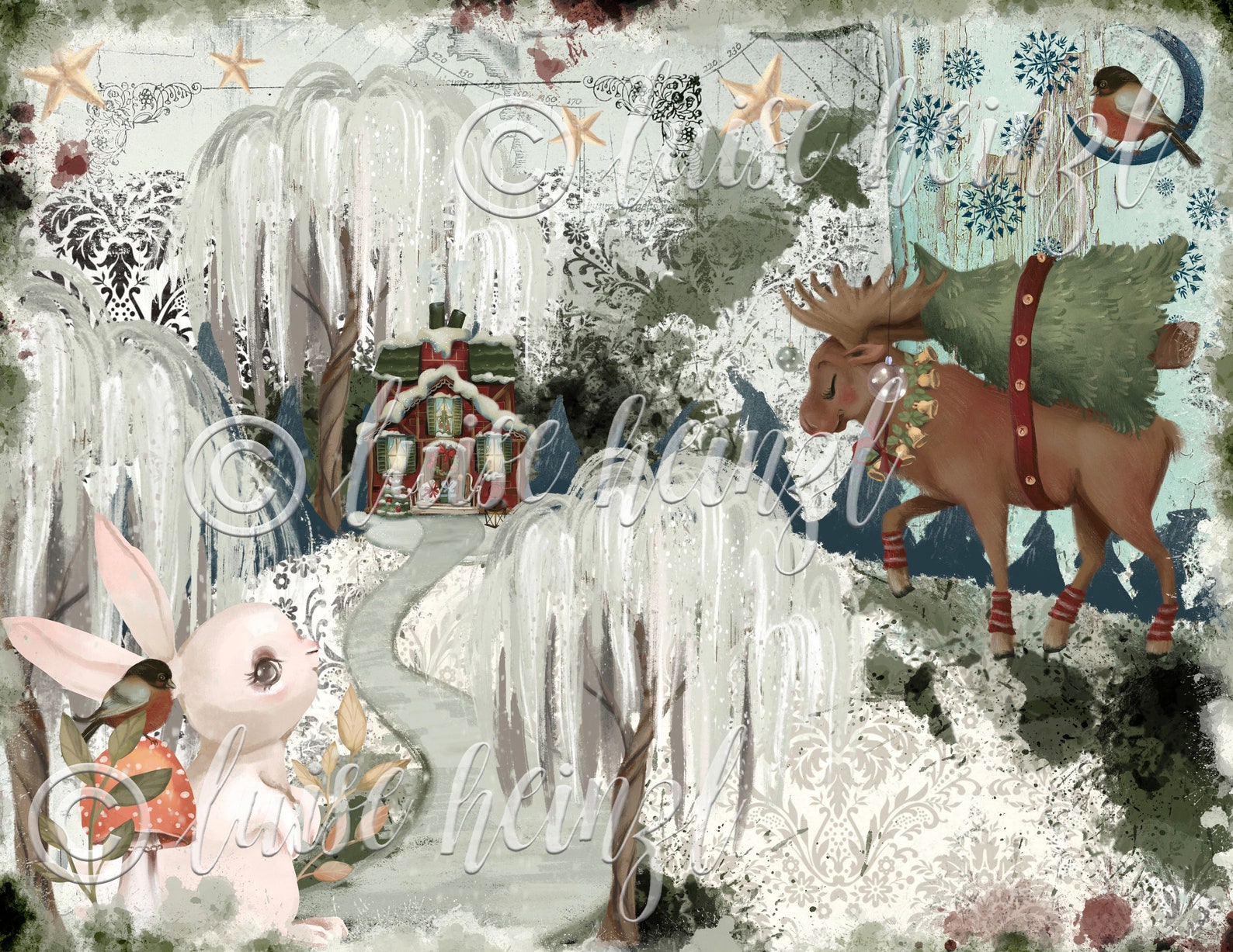 Christmas Junk Journal Pages Digital Paper for Scrapbook | Etsy