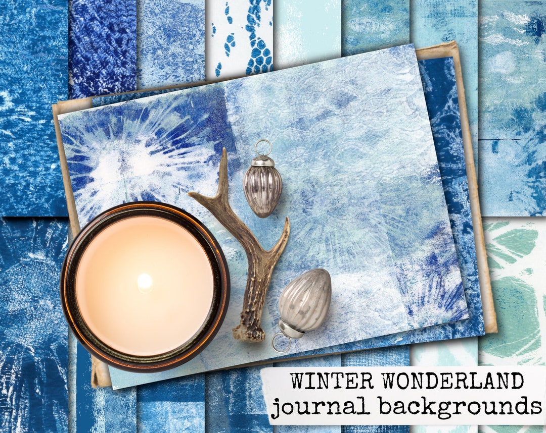 Winter Wonderland Junk Journal Background Pages, Collage Sheets Digital ...