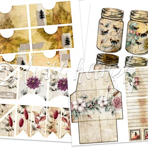 Mushrooms Fall Autumn Digital Printable Junk Journal Vintage Ephemera ...