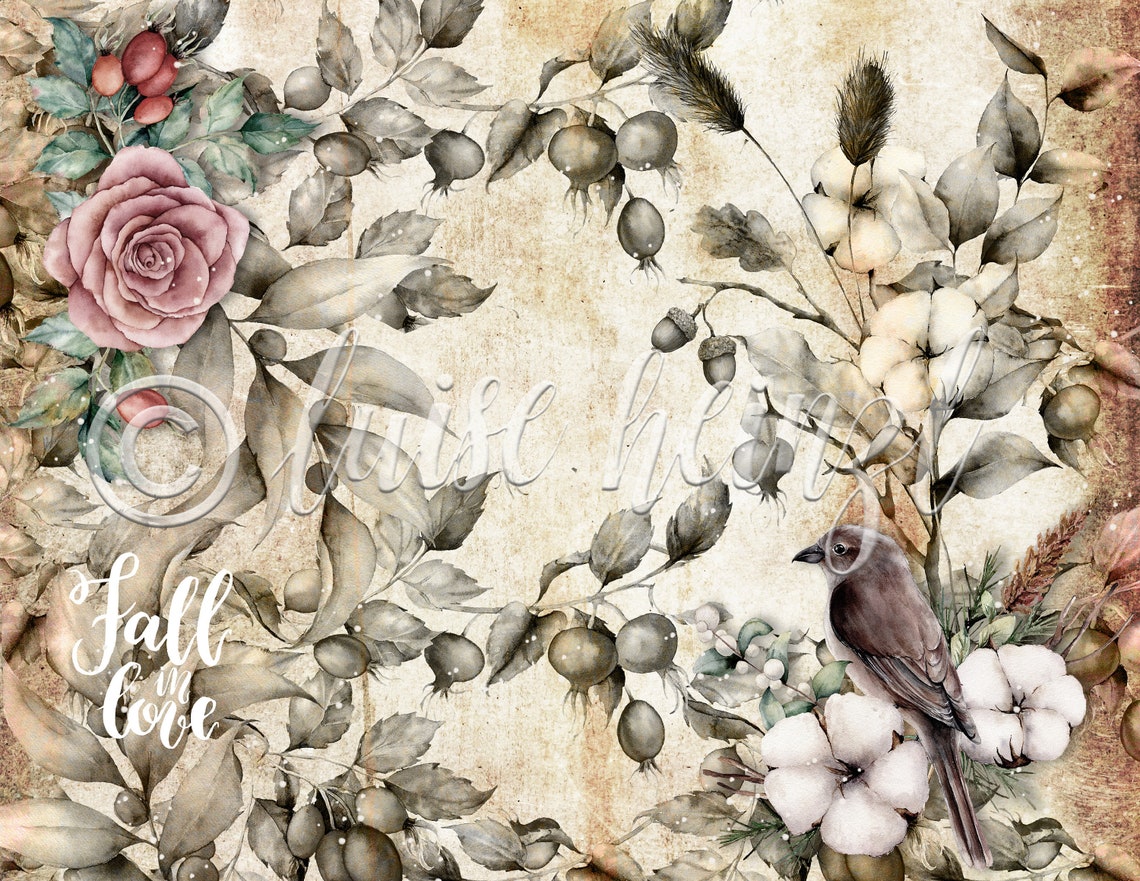 Vintage Mushrooms Fall Autumn Digital Printable Junk Journal | Etsy