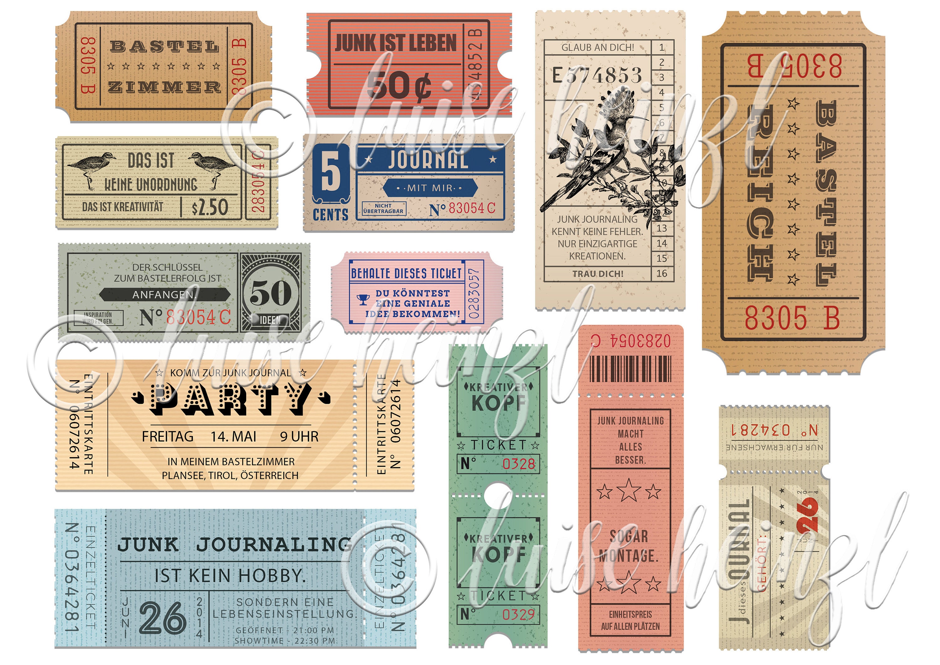 Junk Journal Quotes Ticket Ephemera Vintage Ticket Ephemera - Etsy