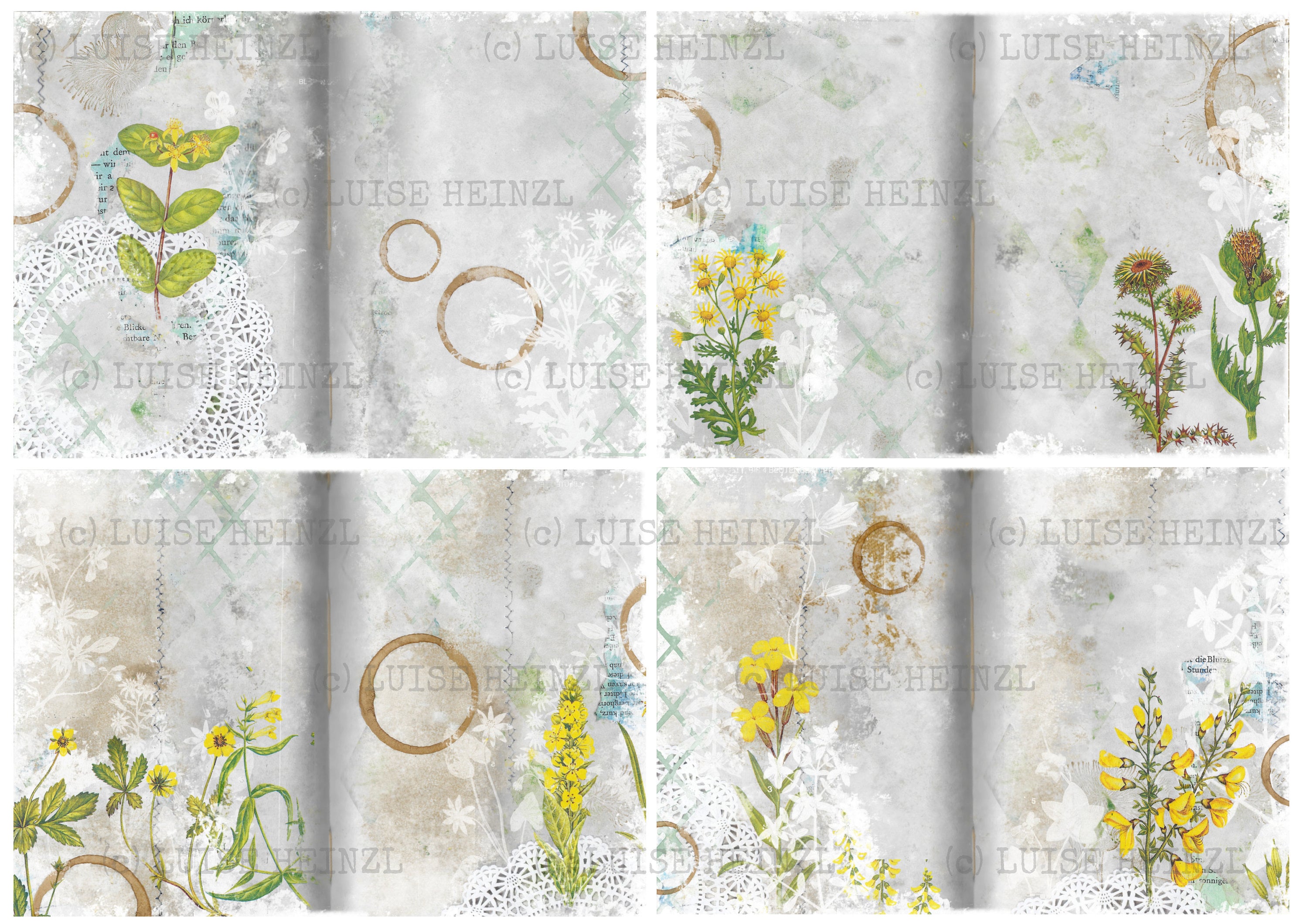 Botanical Field Notes Junk Journal Kit, Digital Printable Junk Journal ...
