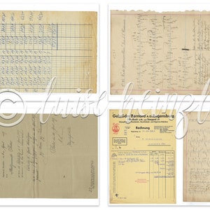 Vintage German Documents, Ledger Paper, Digital Printable Paper for ...