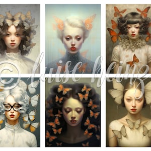 FLUTTER ephema pack, Frauen & Schmetterlinge junk journal ephemera ...