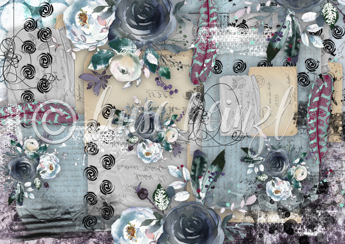 Vintage Collage Junk Journal Pages Collage Junk Journal Kit - Etsy