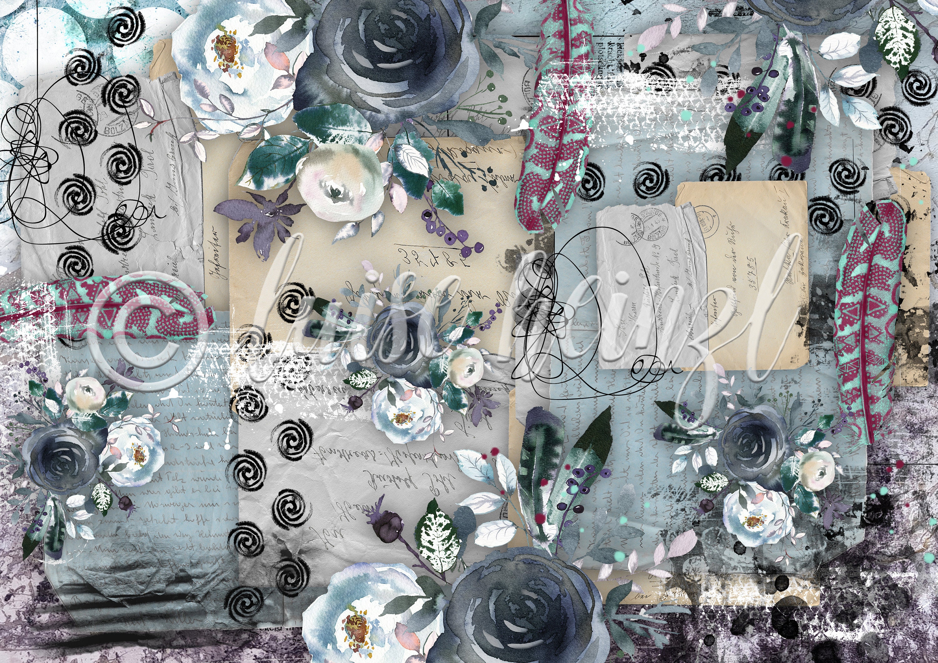 Vintage Collage Junk Journal Pages, Collage Junk Journal Kit, Collage ...