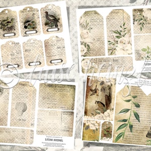 Nostalgic Birds Junk Journal Kit, Digital Printable Download Paper ...