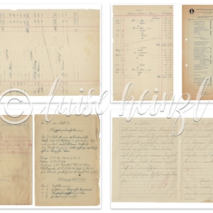 Vintage German Documents, Ledger Paper, Digital Printable Paper for ...