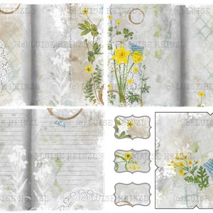 Botanical Field Notes Junk Journal Kit, Digital Printable Junk Journal ...