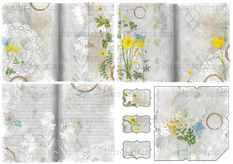 Botanical Field Notes Junk Journal Kit Digital Printable Junk - Etsy