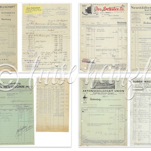 Vintage German Documents, Ledger Paper, Digital Printable Paper for ...