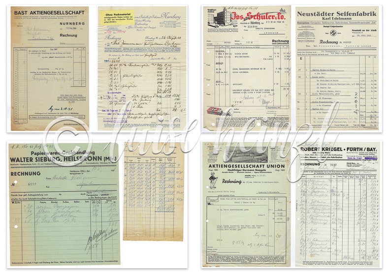 Vintage German Documents Ledger Paper Digital Printable - Etsy