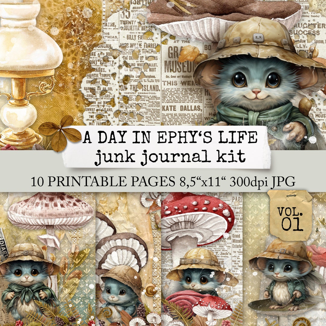 A Day in EPHY'S LIFE Junk Journal Kit, Digital Paper for Youtube ...