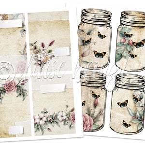 Mushrooms Fall Autumn Digital Printable Junk Journal Vintage Ephemera ...