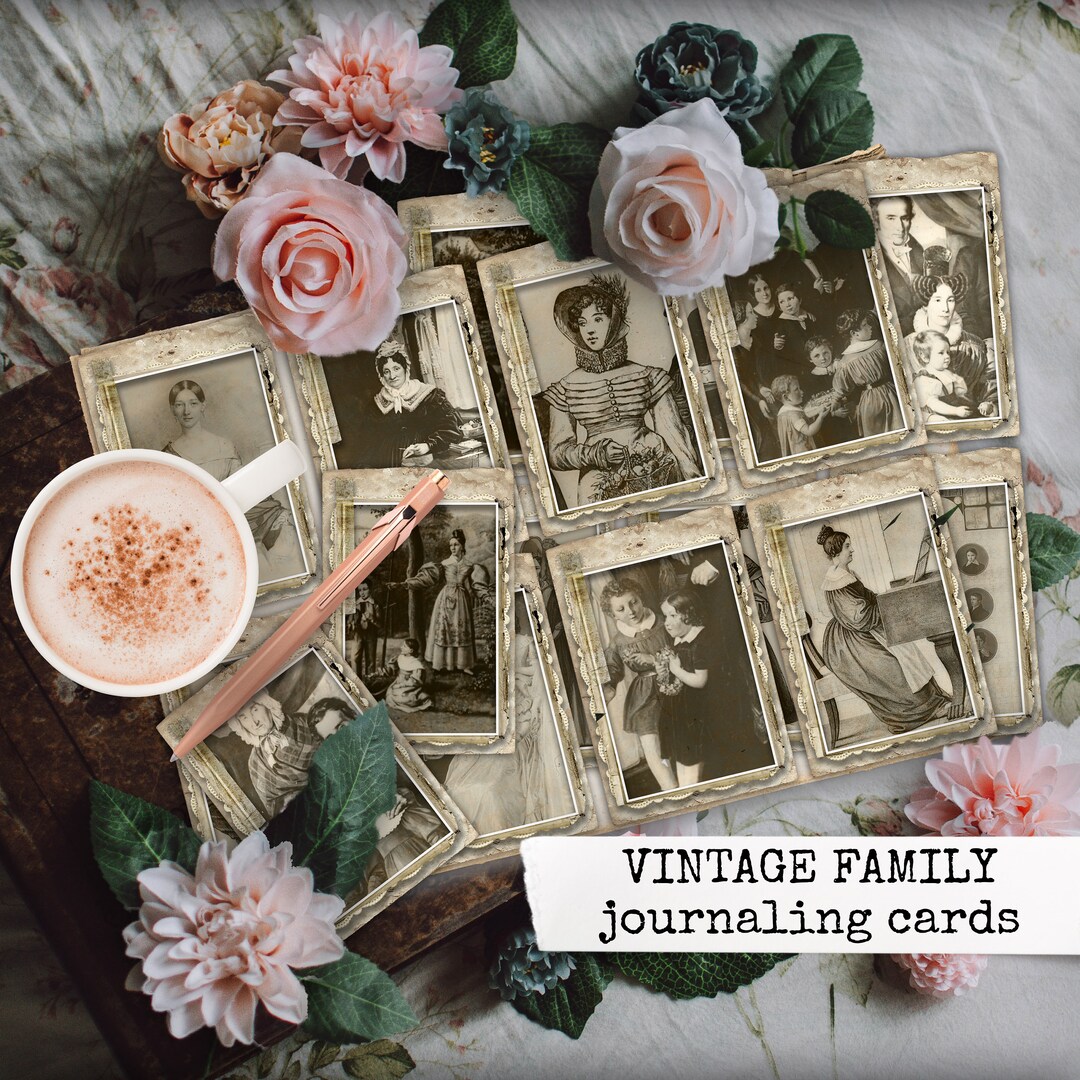 Vintage Family Journaling Cards, Digital Printable Download for Junk ...
