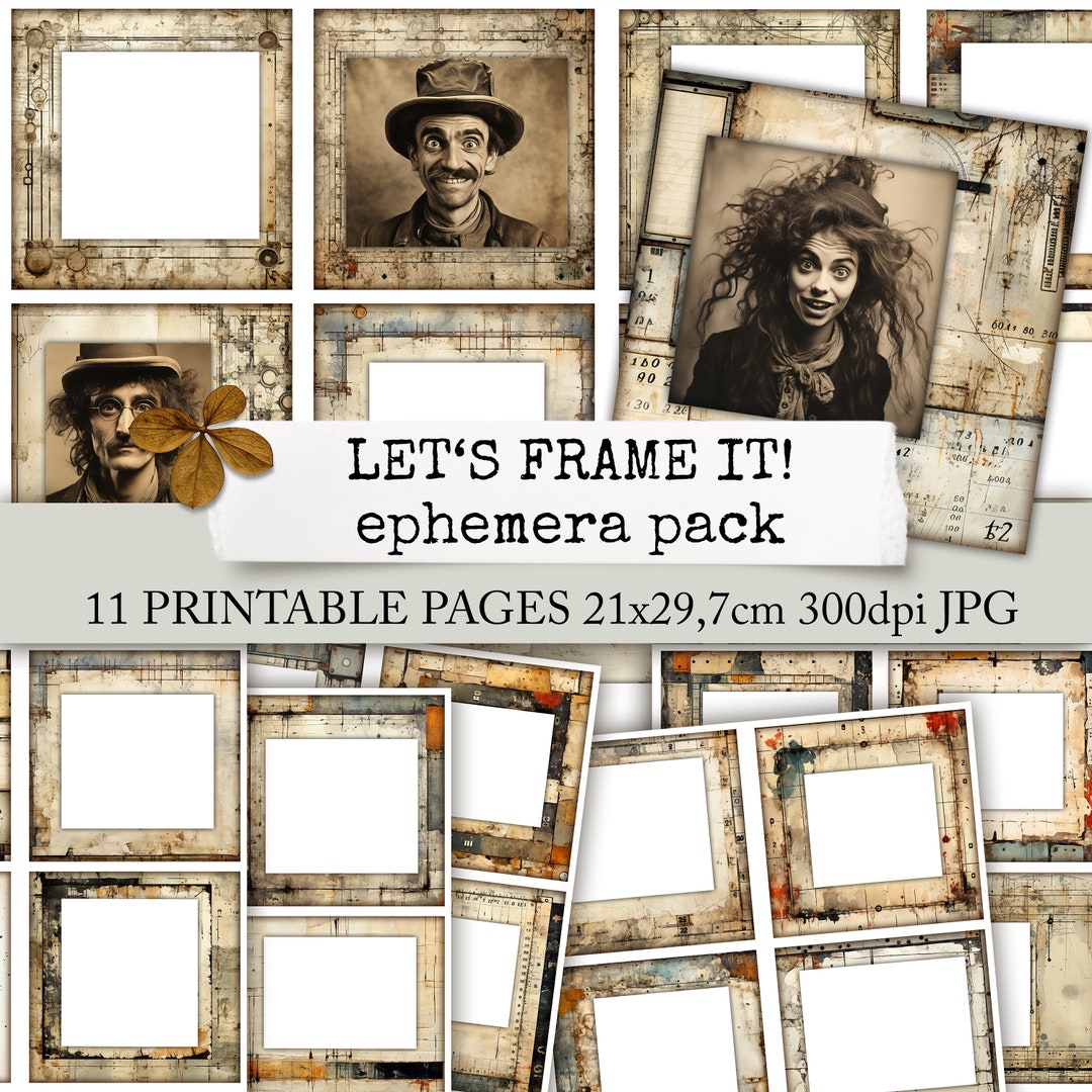 LET'S FRAME IT! Ephemera Pack With Collaged Frames for Your Junk ...