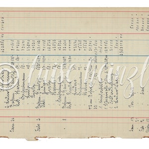 Vintage German Documents, Ledger Paper, Digital Printable Paper for ...