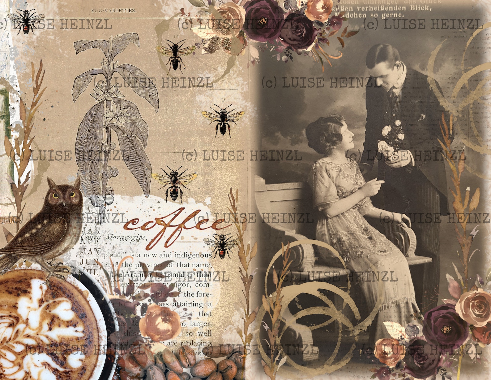 Vintage Coffee Printable Paper Sheets for Junk Journal Junk - Etsy