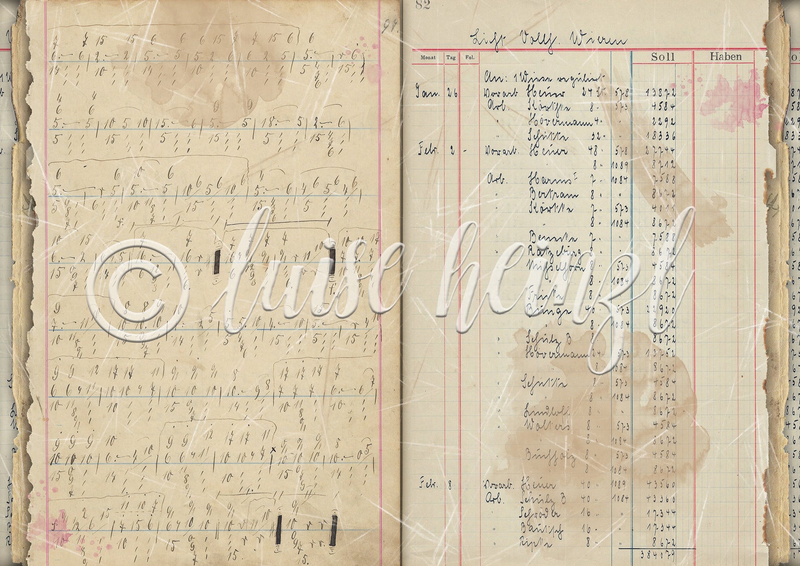 Ledger Paper Journal Backgrounds, Digital Printable Paper for Junk ...