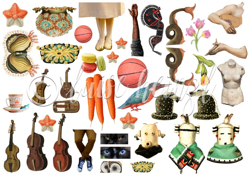 Paper Dolls ADAM Digital Printable Collage Sheets for Junk Journal ...