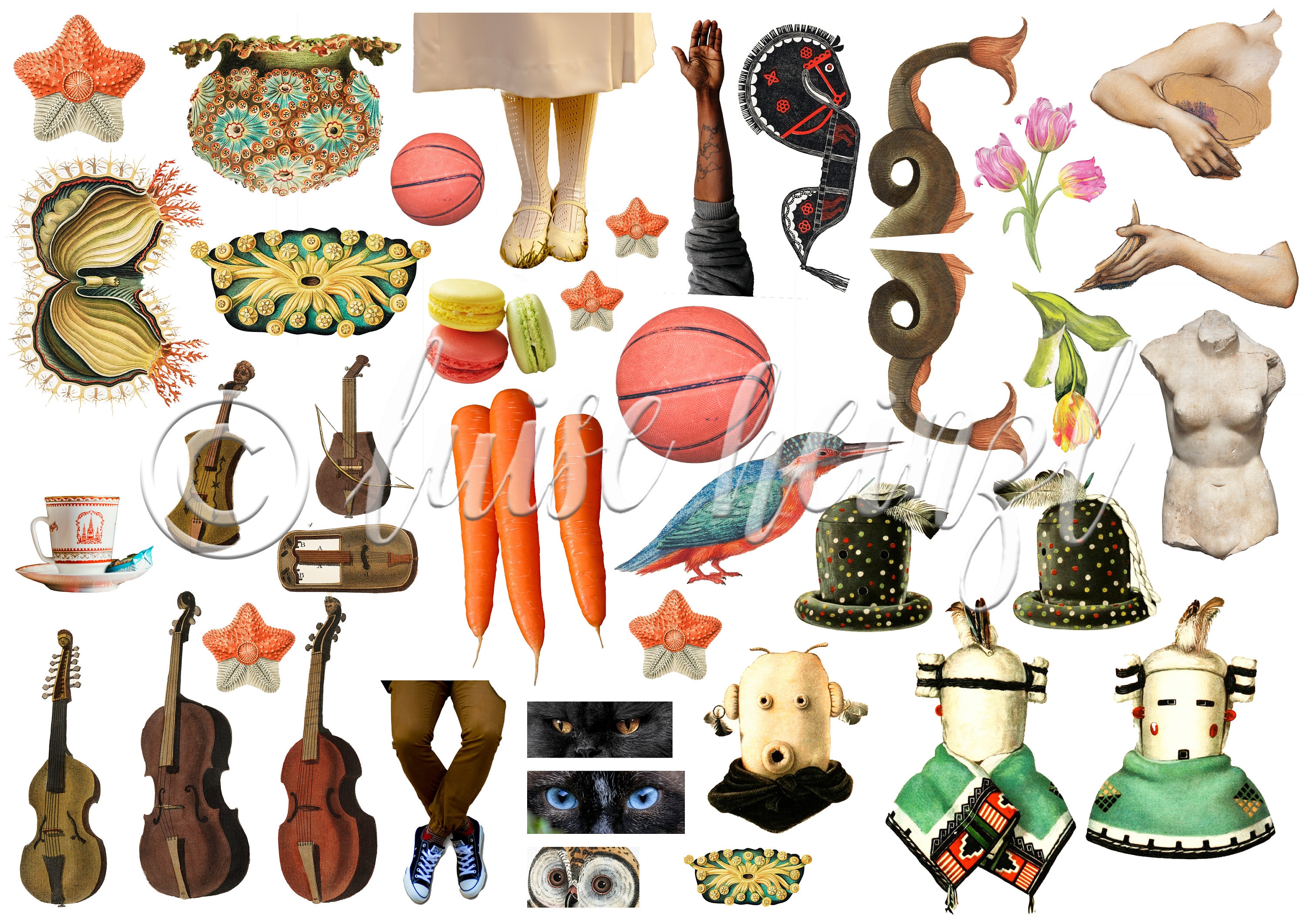 Paper Dolls ADAM Digital Printable Collage Sheets for Junk Journal ...