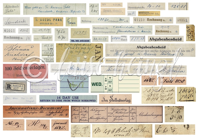 VINTAGE SNIPPETS Ephemera Pack, Creative Vintage Snippet Set With ...