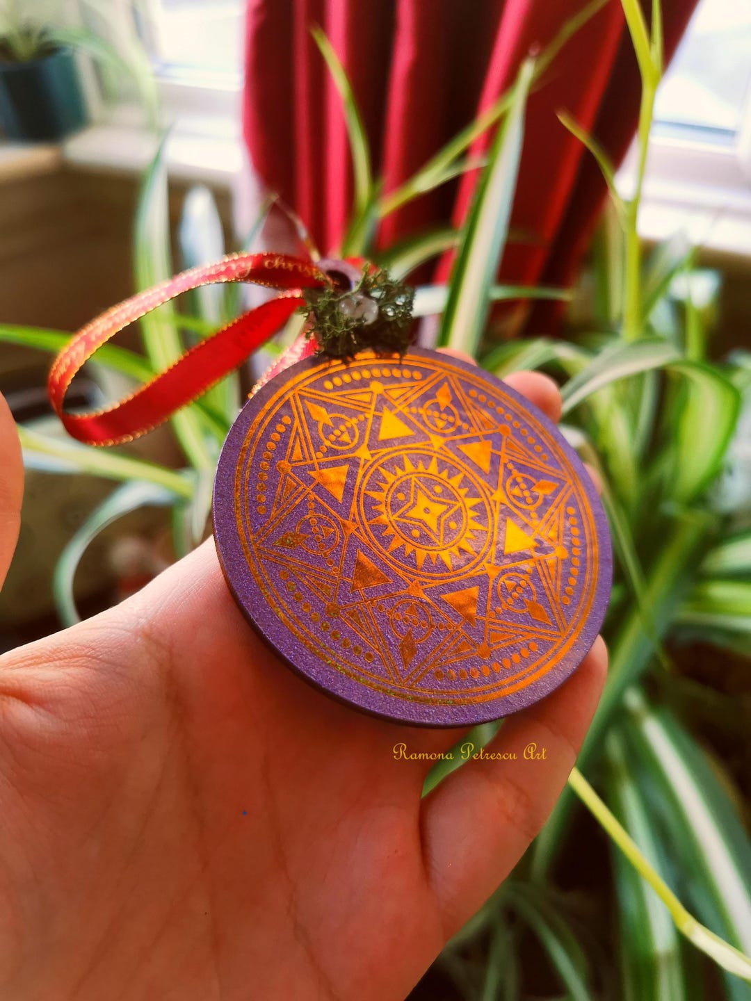 Holographic Effect Witchy Alchemy Sigil Clear Quartz Crystal Moss Black ...