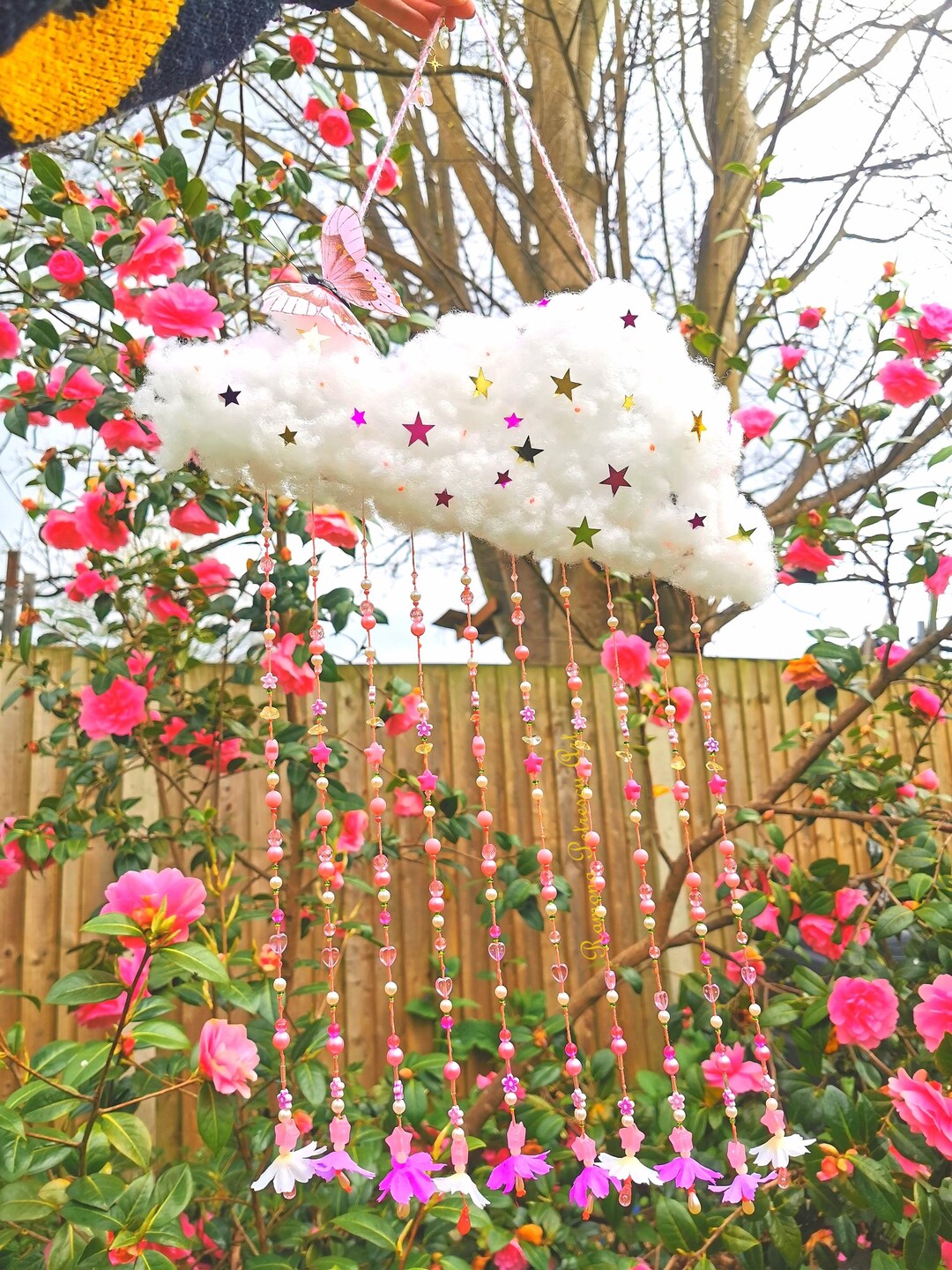 Pink Full Moon in Bloom Starry Night Cloud Citrine Crystals Glow in the ...