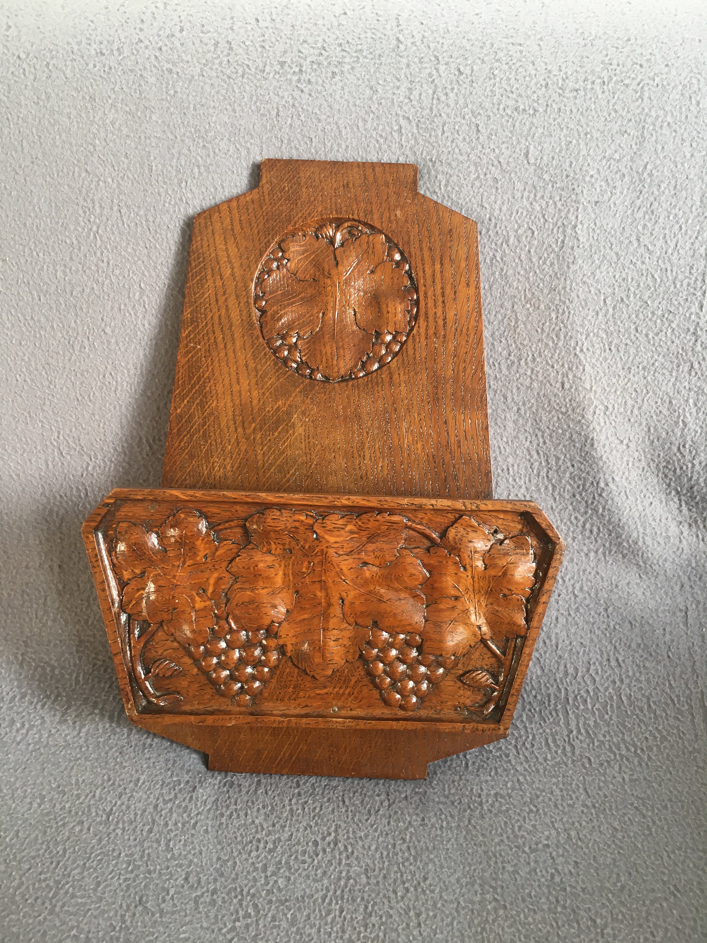 Vintage carved wood magazine rack | Etsy