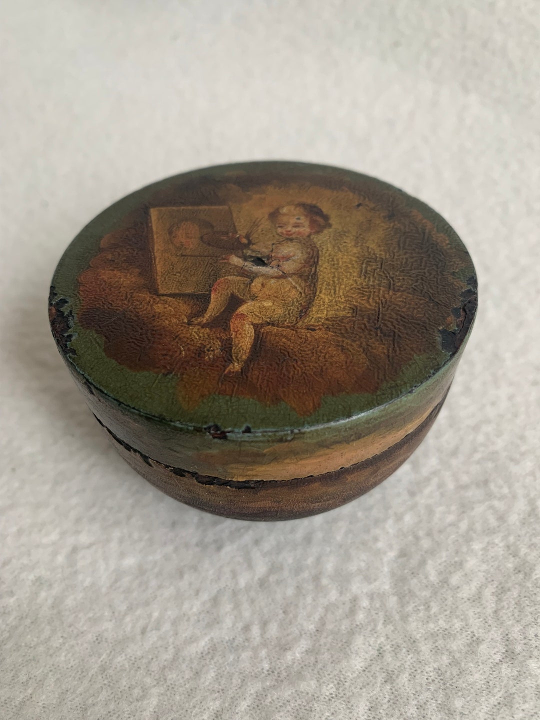 Old French Snuffbox Tabatière Hand Painted - Etsy