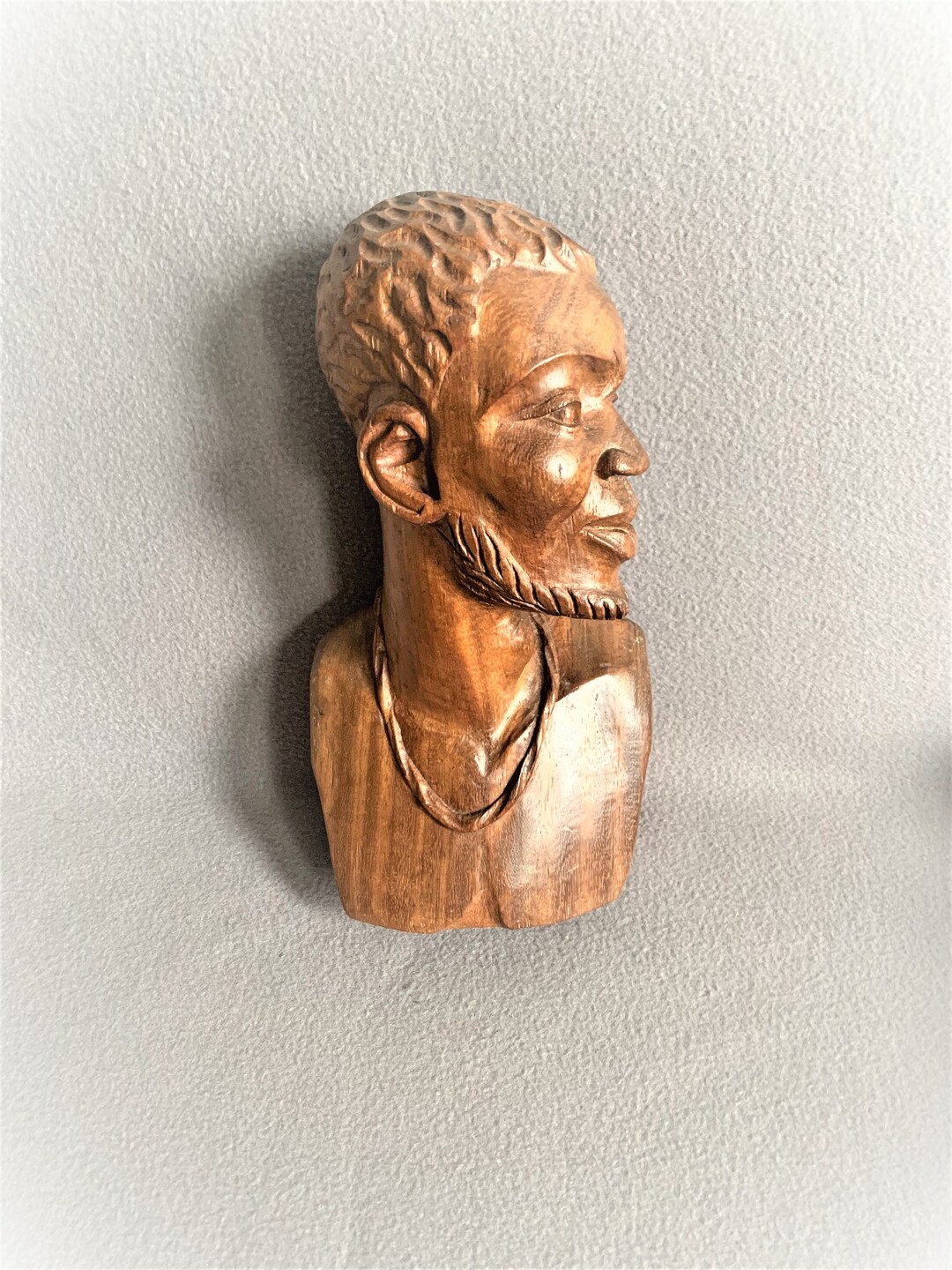 Large African Bust Wooden Hand Carved Statue of an African Male - Etsy