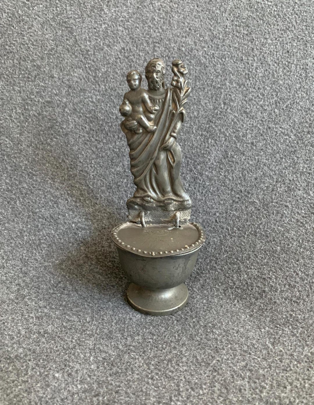Antique Standing Holy Water Font, French Stoup Made of Tin. - Etsy