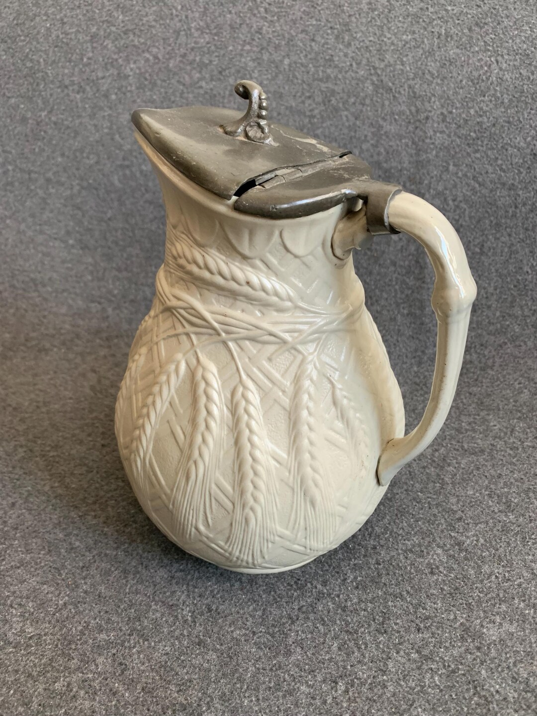 Vintage German Pottery Mettlach Stein "barley" 1 Liter Pouring Jug With ...