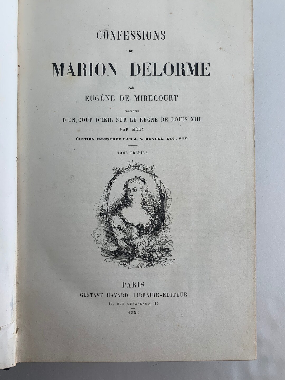 Confessions De Marion Delorme, 2 French Books 1856, Written by Eugene ...