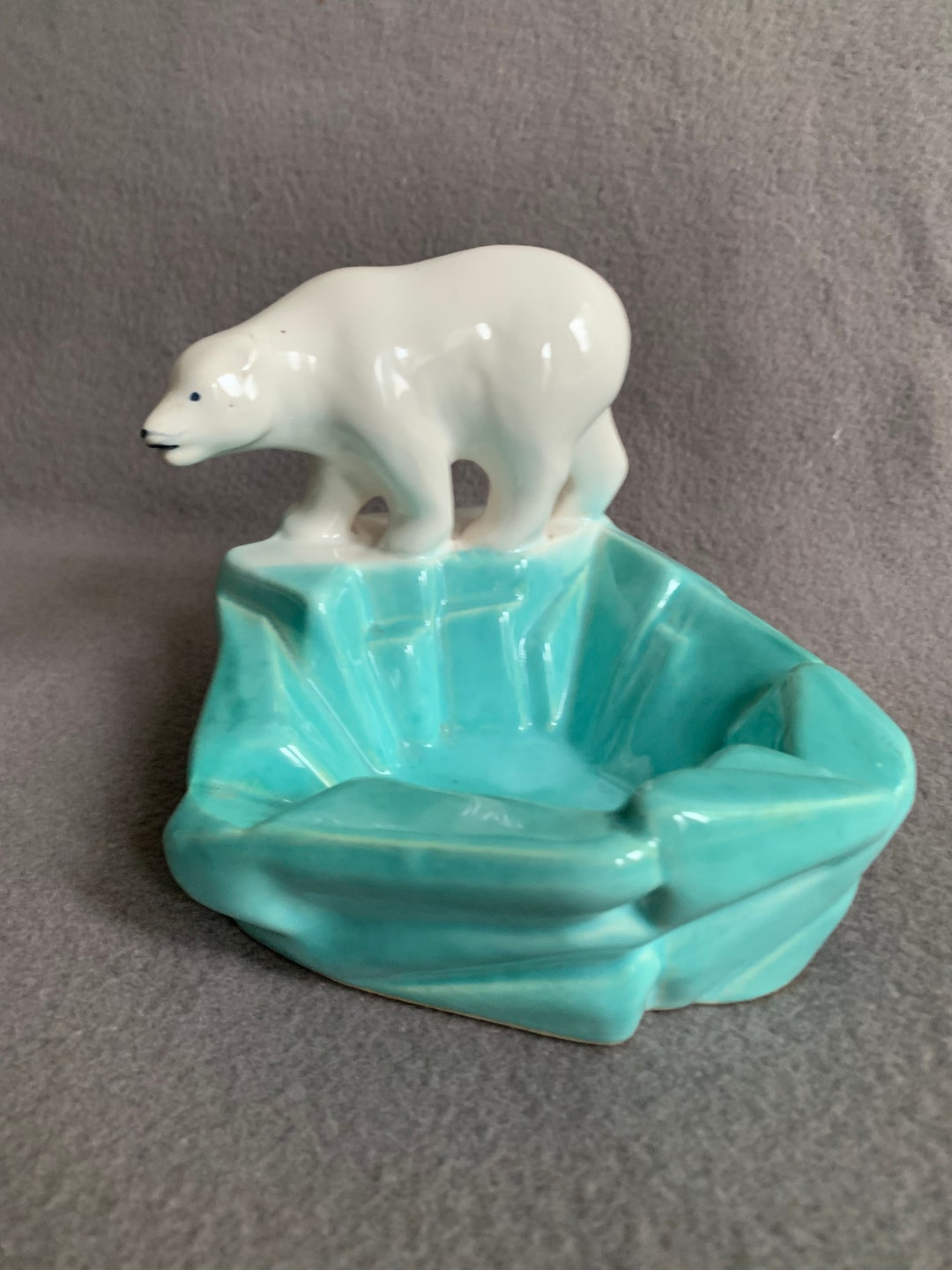 Artistic Pottery Polar Bear Figurine With Art Deco Flair - Etsy