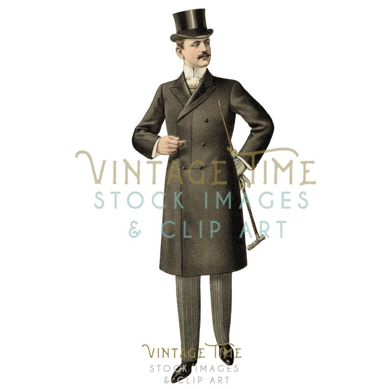 Vintage Dapper Gentleman Illustration Clip Art 300dpi Printable Art ...